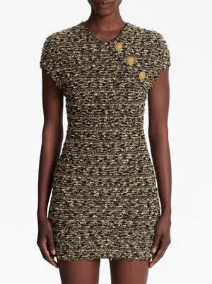 Balmain Lurex Tweed Mini Dress
