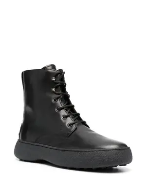 TOD'S Montone Lace-up Leather Boots