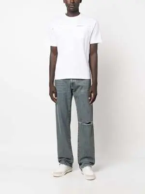 Palm Angels Logo-stripe Crew-neck T-shirt