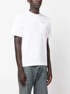 Palm Angels Logo-stripe Crew-neck T-shirt