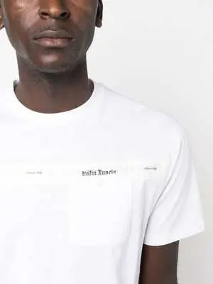 Palm Angels Logo-stripe Crew-neck T-shirt