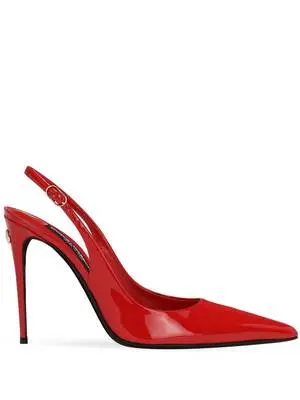 Red Patent Leather Slingback Pumps