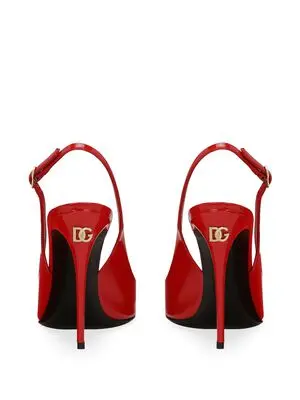 Dolce & Gabbana Patent-leather Slingback Pumps - Red