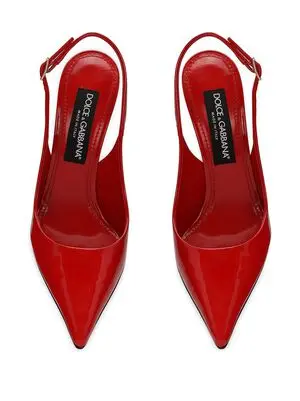 Dolce & Gabbana Patent-leather Slingback Pumps - Red