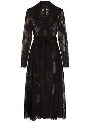 Dolce & Gabbana Lace Panel Long-sleeve Coat