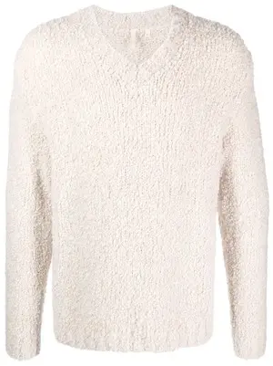 SUNFLOWER Brushed-effect V-neck Jumper - Neutrals
