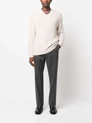 SUNFLOWER Brushed-effect V-neck Jumper - Neutrals