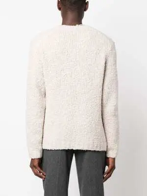 SUNFLOWER Brushed-effect V-neck Jumper - Neutrals
