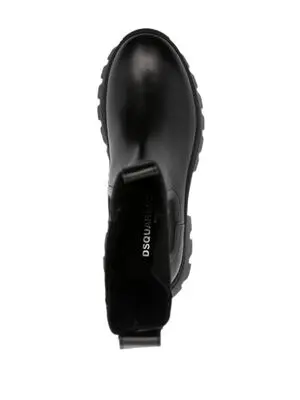 Dsquared2 Logo-plaque Leather Ankle Boots
