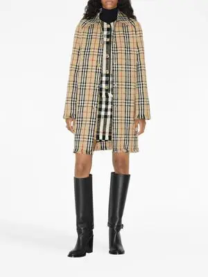 Burberry Bouclé Checkered Raincoat