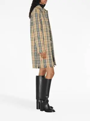 Burberry Bouclé Checkered Raincoat