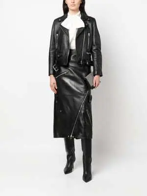 Alexander McQueen High-waisted Leather Skirt
