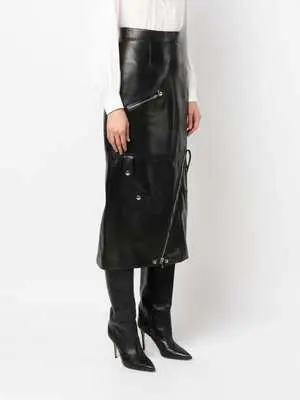 Alexander McQueen High-waisted Leather Skirt