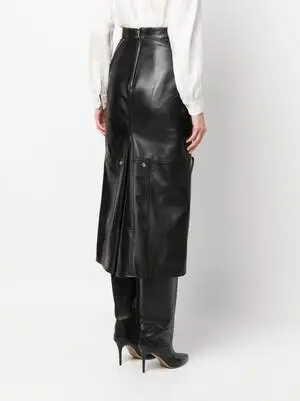 Alexander McQueen High-waisted Leather Skirt