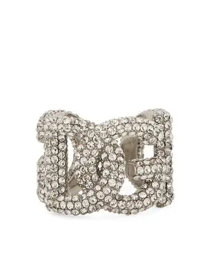 Dolce & Gabbana Crystal-embellished Logo Ring
