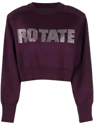 Remain Birger Christensen Rhinestone-embellished Logo Sweatshirt - Purple