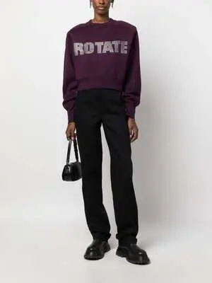 ROTATE BY BIRGER CHRISTENSEN Rhinestone-embellished Logo Sweatshirt - Purple