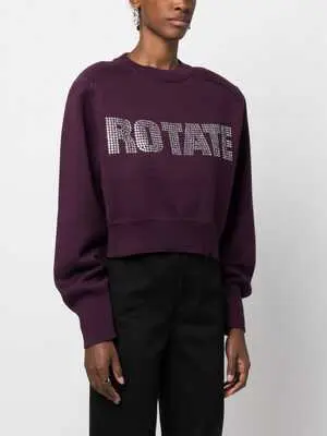 ROTATE BY BIRGER CHRISTENSEN Rhinestone-embellished Logo Sweatshirt - Purple