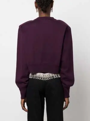 ROTATE BY BIRGER CHRISTENSEN Rhinestone-embellished Logo Sweatshirt - Purple