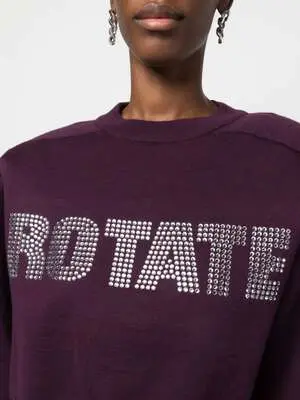 ROTATE BY BIRGER CHRISTENSEN Rhinestone-embellished Logo Sweatshirt - Purple