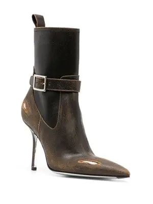 Dsquared2 100mm Distressed Pointed-toe Ankle Boots
