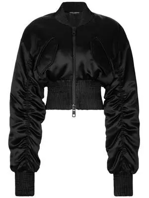 Dolce & Gabbana Satin Zip-up Cropped Jacket