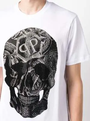 Philipp Plein Ss Snake Round-neck T-shirt - White