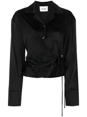 Nanushka Merano Wrap Shirt - Black