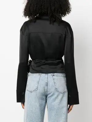 Nanushka Merano Wrap Shirt - Black