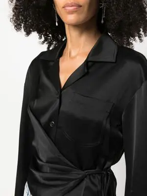 Nanushka Merano Wrap Shirt - Black