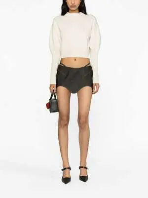 Alexander McQueen Cropped Wool-cashmere Jumper - Neutrals