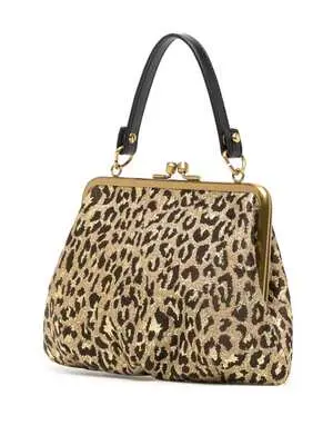 Vivienne Westwood Granny Frame Leopard-Print Mini Bag - Gold