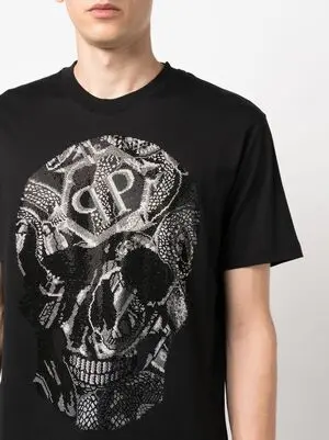 Philipp Plein Ss Snake Round-neck T-shirt - Black