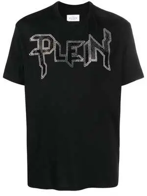 Philipp Plein Chrome Gem-embellished T-shirt - Black