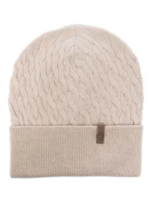 Brunello Cucinelli Monili-detail Cable-knit Beanie