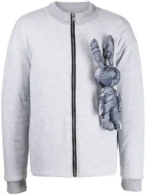 Natasha Zinko Bunny-appliqué Bomber Jacket - Grey