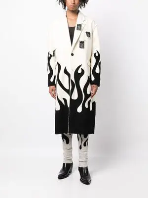 HACULLA. Up In Flames Single-breasted Wool Coat - White