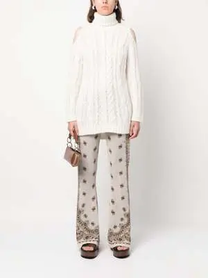 P.a.r.o.s.h Cold-shoulder Cable-knit Jumper