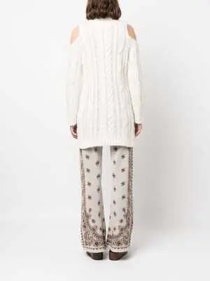 P.a.r.o.s.h Cold-shoulder Cable-knit Jumper