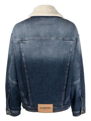 Iceberg Faux-shearling Collar Denim Jacket