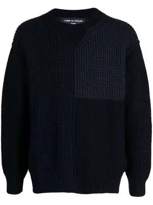 Comme Des Garçons Chunky-knit Patchwork Jumper