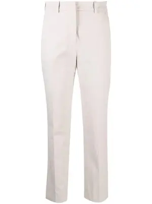 Calvin Klein Cropped Gabardine Trousers - Grey