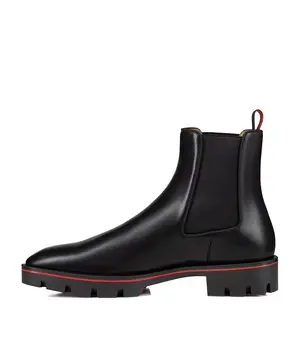 CHRISTIAN LOUBOUTIN Alpinosol Chelsea Boots In Calf Leather - Black