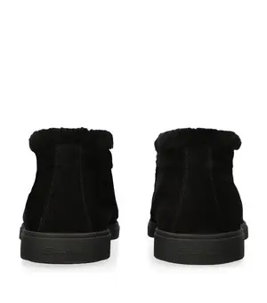Santoni Suede Ankle Boots - Black