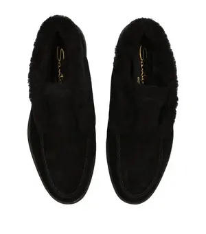 Santoni Suede Ankle Boots - Black
