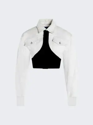 MUGLER Cropped Denim Jacket
