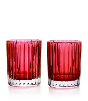 THE MARTHA, BY BACCARAT Set Of 2 Large Harmonie Red Tumblers - Clear