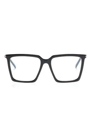 Saint Laurent Logo-engraved Glasses - Black