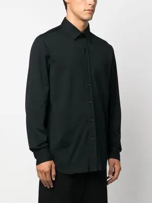 Brioni Spread-collar Cotton Shirt - Black