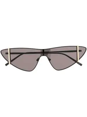 Saint Laurent Oversize-frame Straight-arms Sunglasses - Black